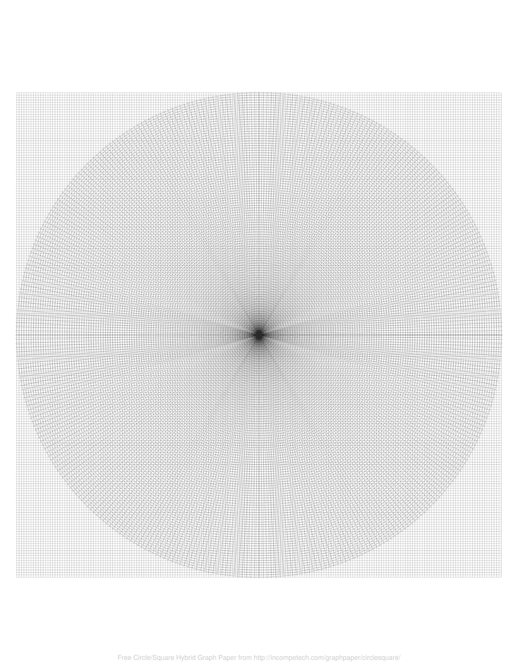 Free Online Graph Paper / Radial Square Hybrid